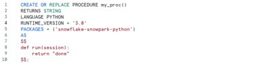 Developing using Stored Procedures with Python in Snowflake