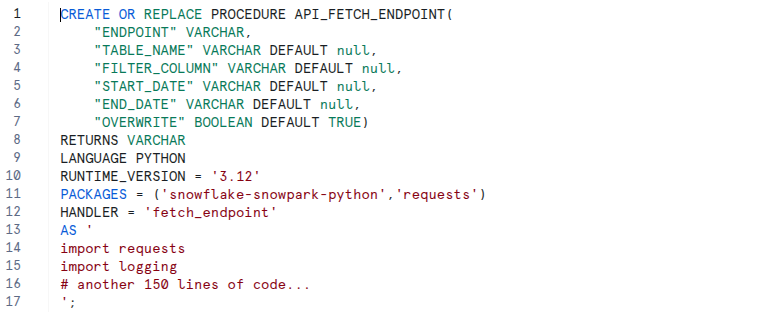 Developing using Stored Procedures with Python in Snowflake